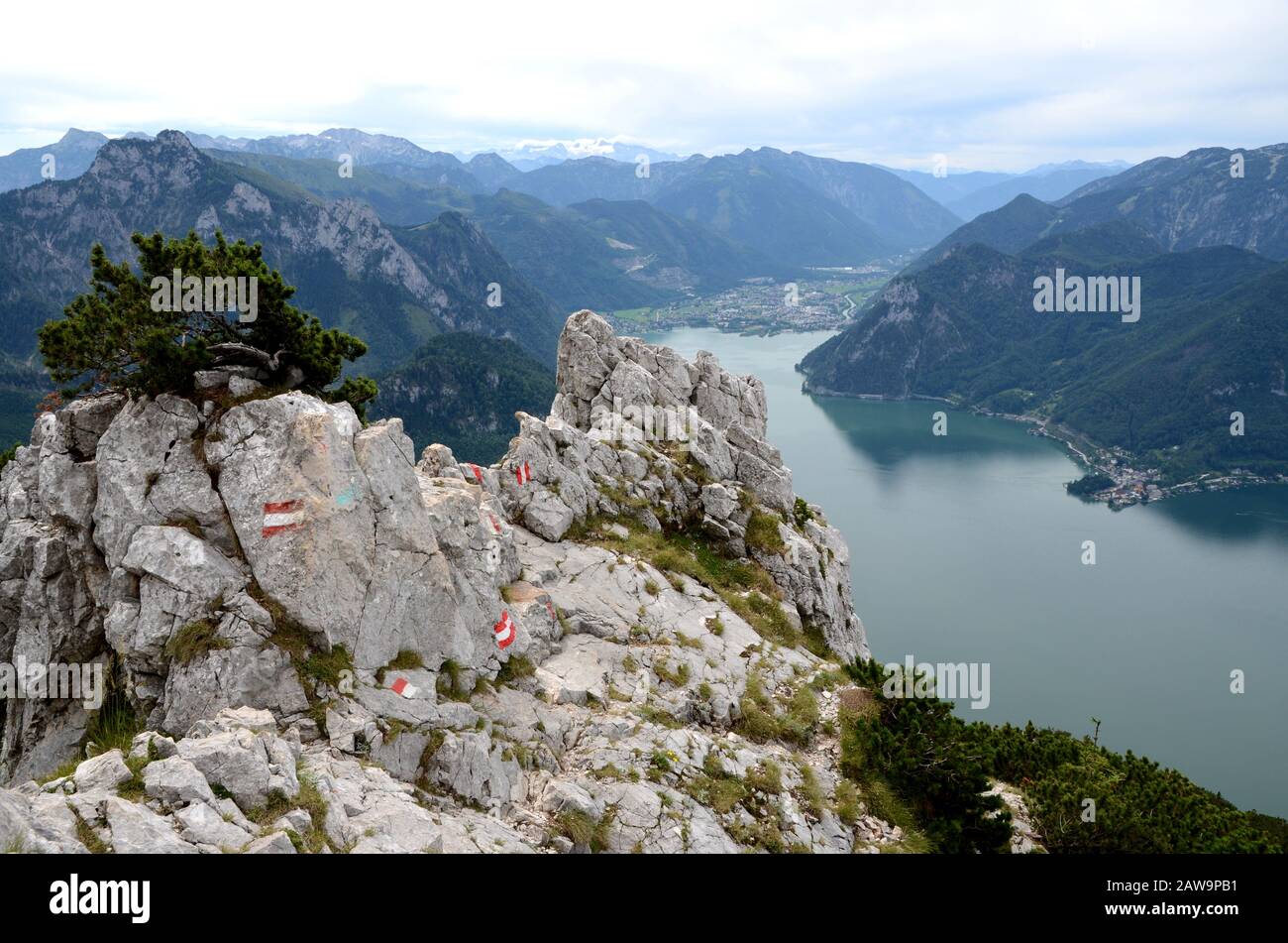 Lake Traunsee is one of many beautiful lakes in the famous ...