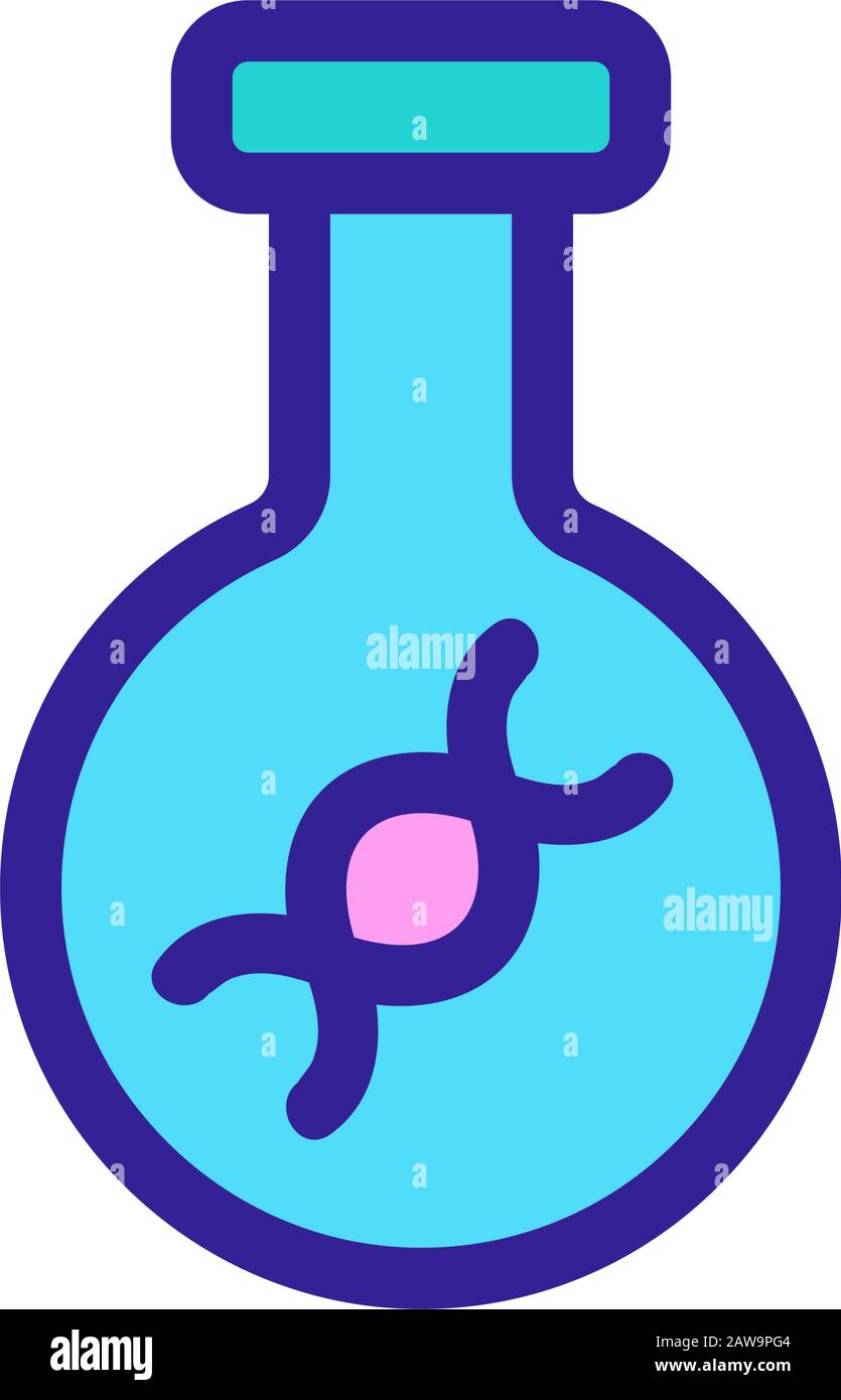 dna test tube icon vector. Isolated contour symbol illustration Stock ...