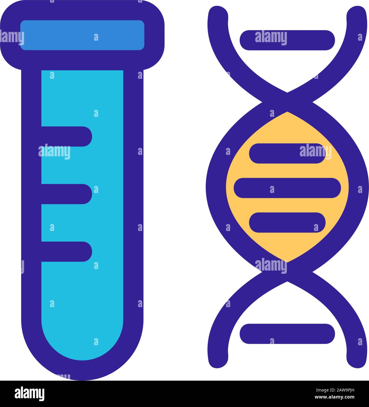 dna test tube icon vector. Isolated contour symbol illustration Stock ...