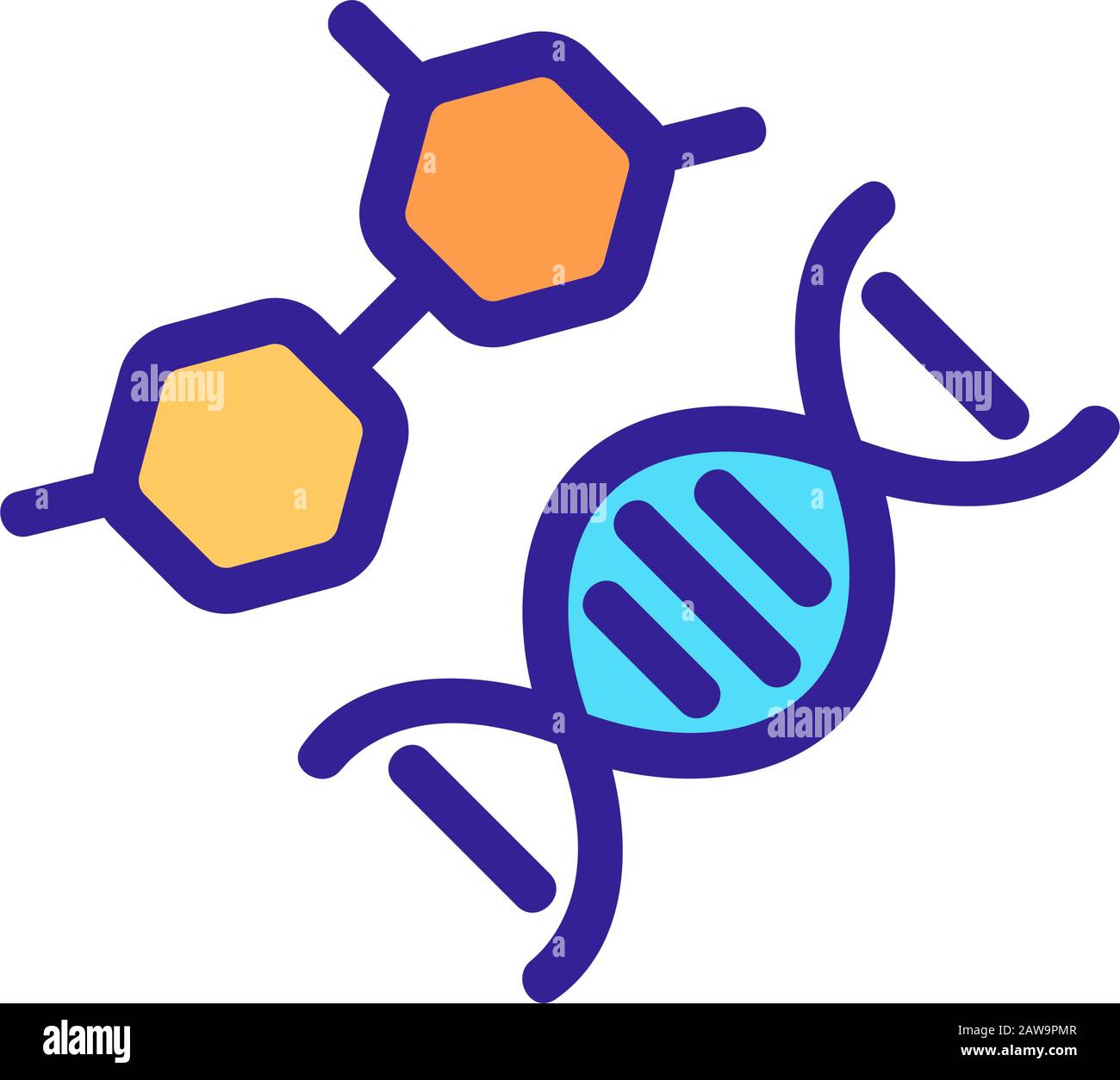 dna structure icon vector. Isolated contour symbol illustration Stock ...