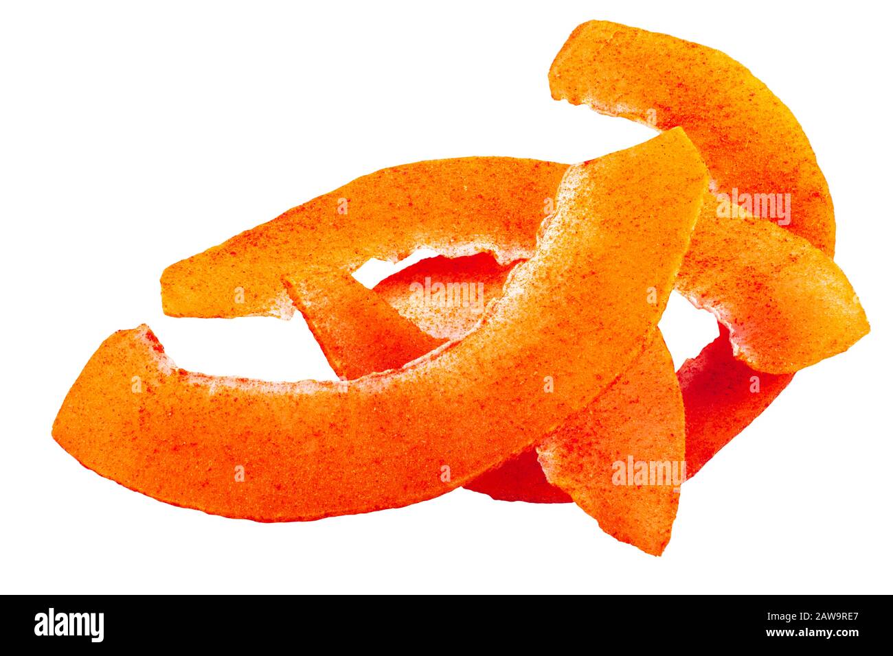 Paprika coconut chips or dried slices of kernel meat covered with ...