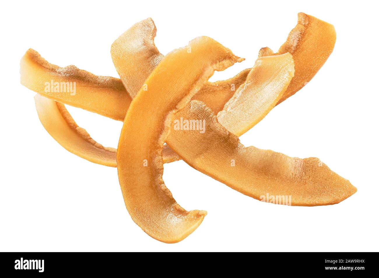 Roasted Coconut chips or fried flakes of kernel meat, isolated Stock ...