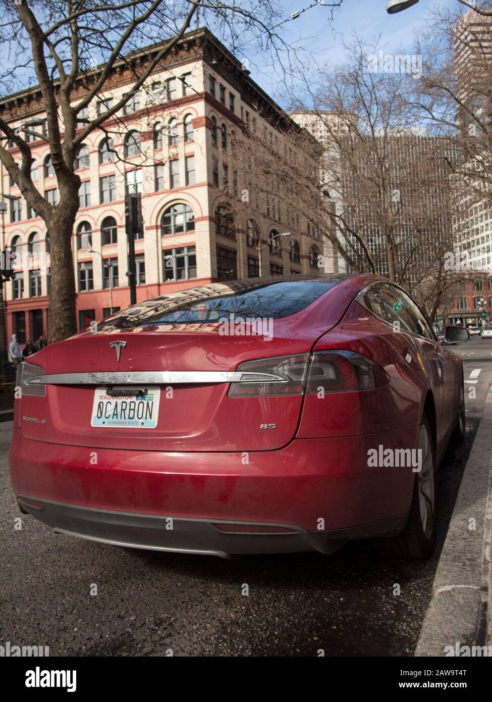 Tesla S - Zero Carbon, Downtown Seattle, Washington Stock Photo - Alamy