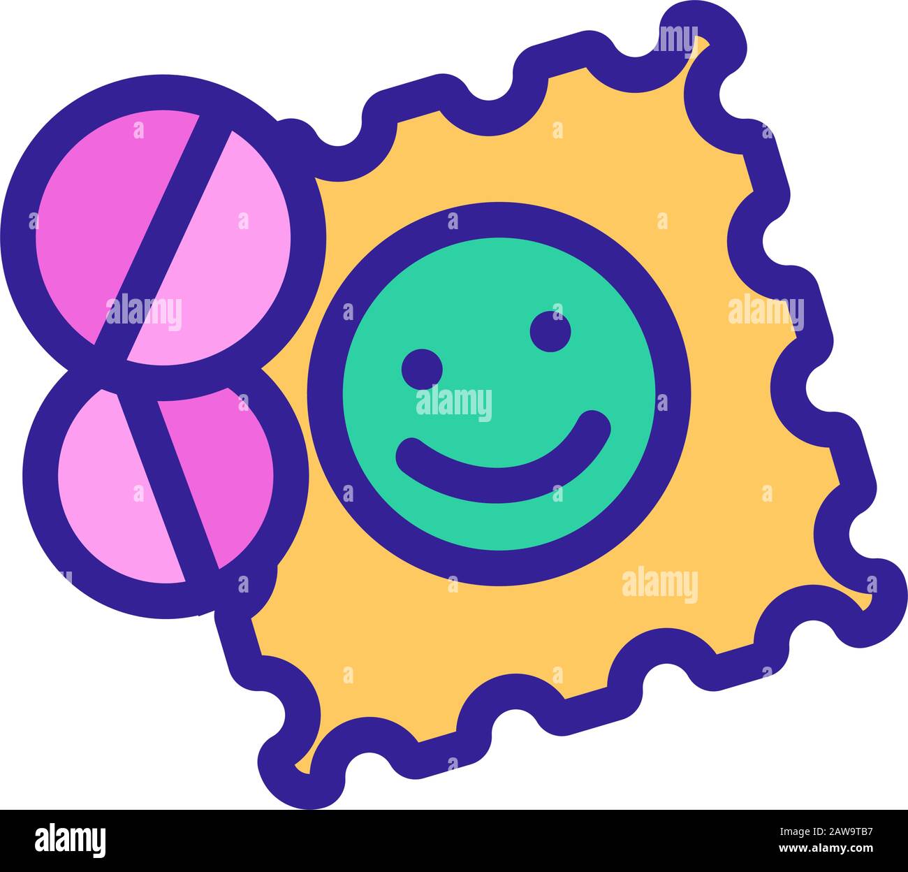 drugs in the internet icon vector. Isolated contour symbol illustration ...