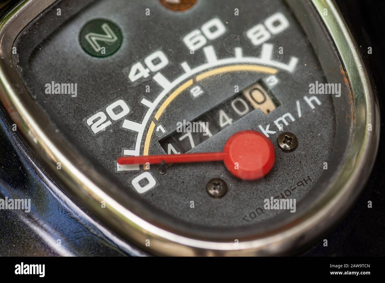 Odometer of a vintage motorcycle 2 Stock Photo - Alamy