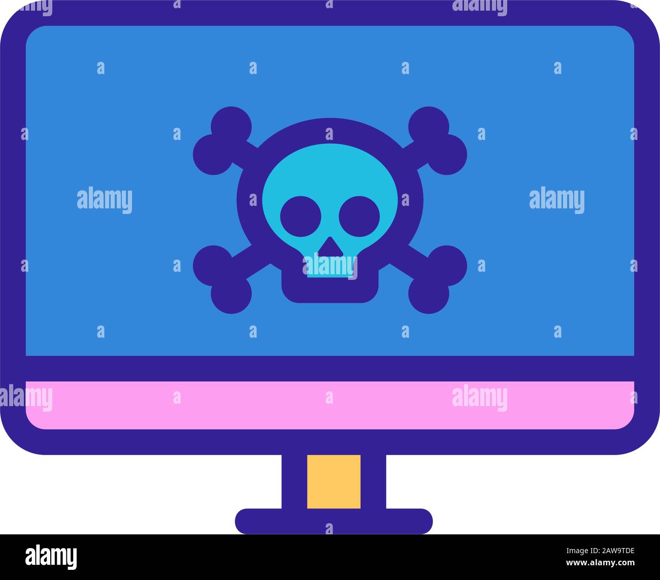 Internet death icon vector. Isolated contour symbol illustration Stock ...