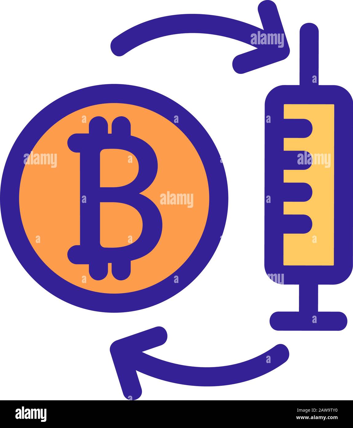 Bitcoin drugs are an icon vector. Isolated contour symbol illustration ...