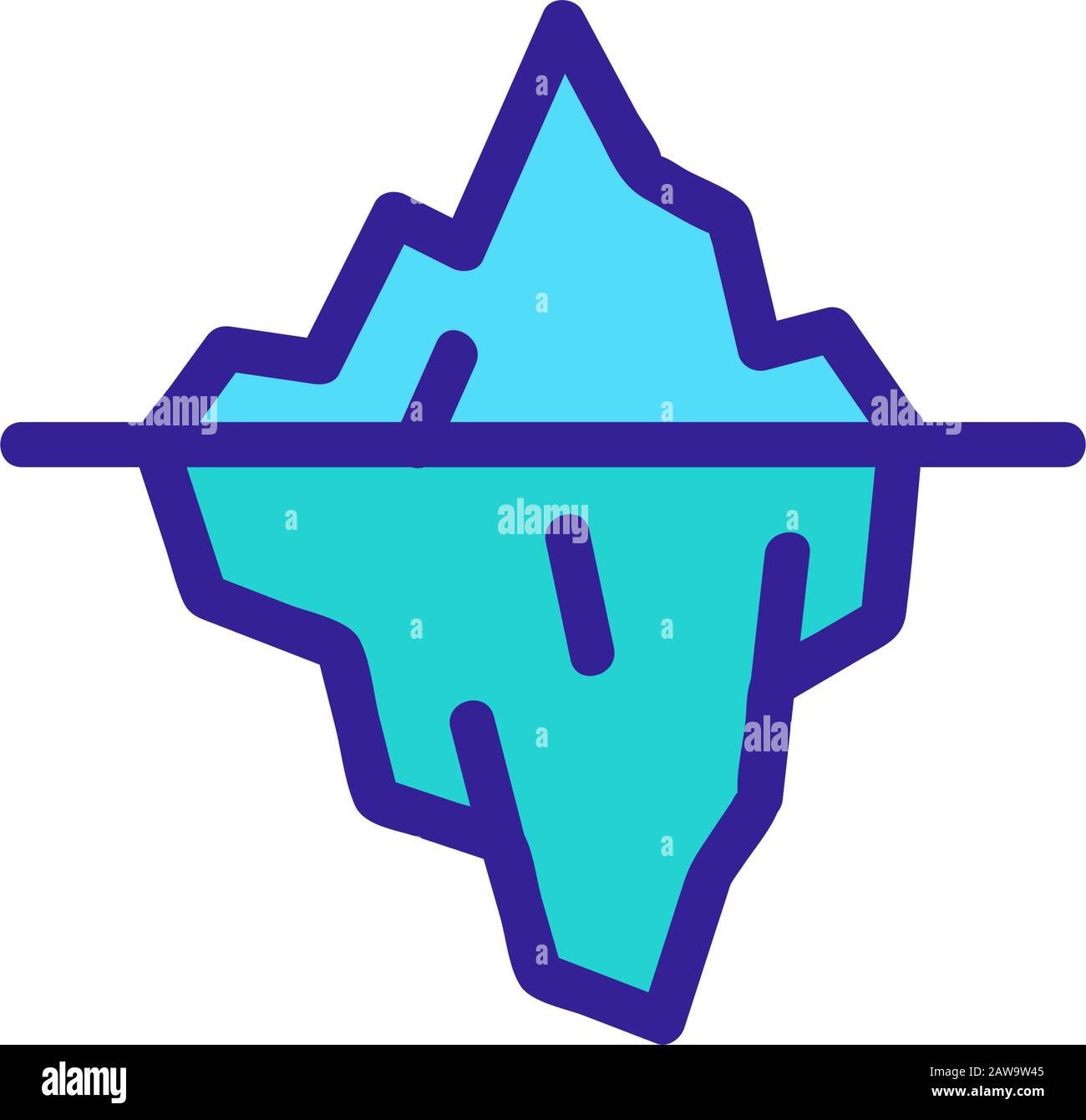 iceberg icon vector. Isolated contour symbol illustration Stock Vector ...