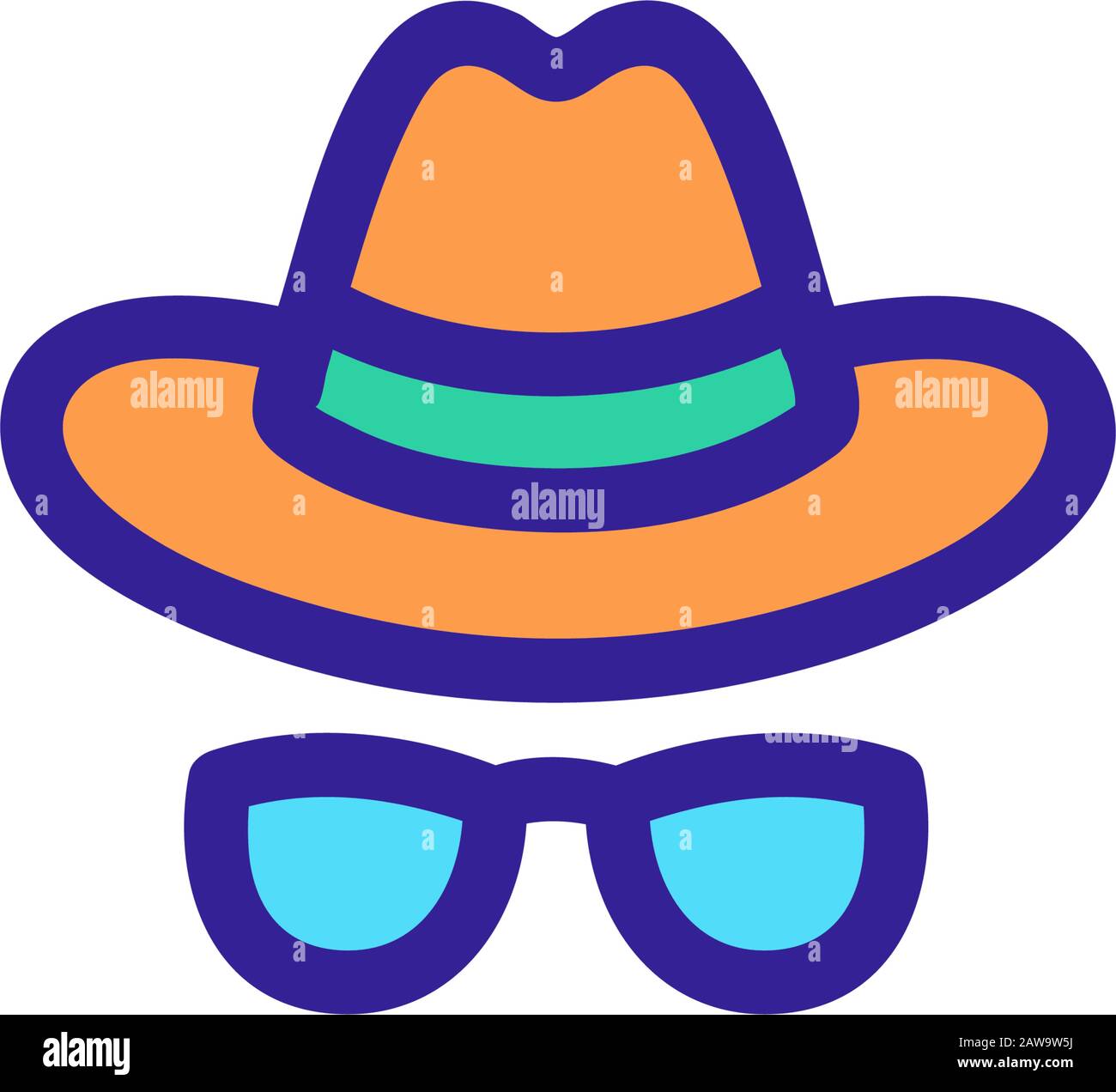 Hidden flatterer internet icon vector. Isolated contour symbol ...