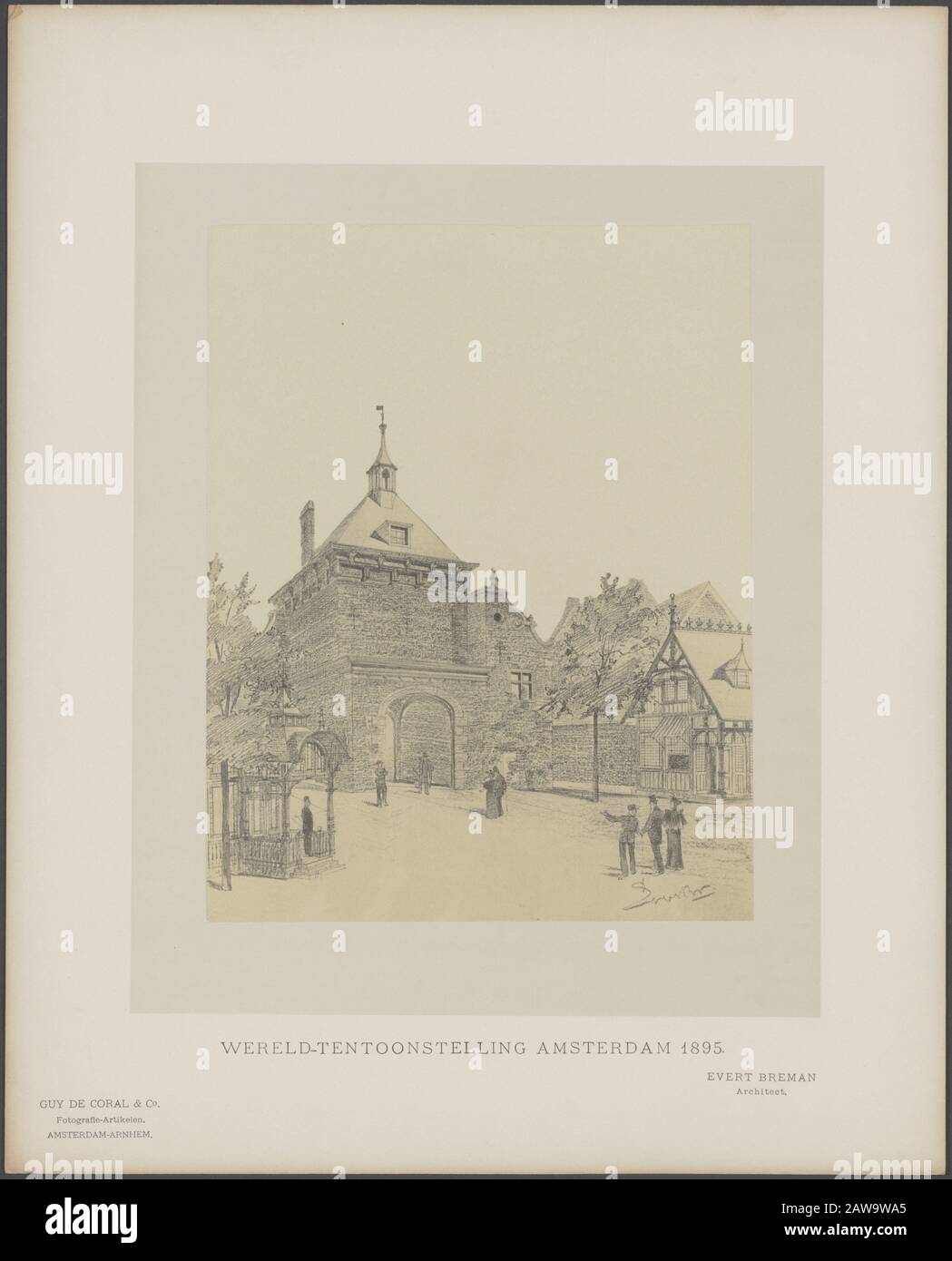 World Amsterdam 1895 Design for an old Dutch city gate area. Architect ...