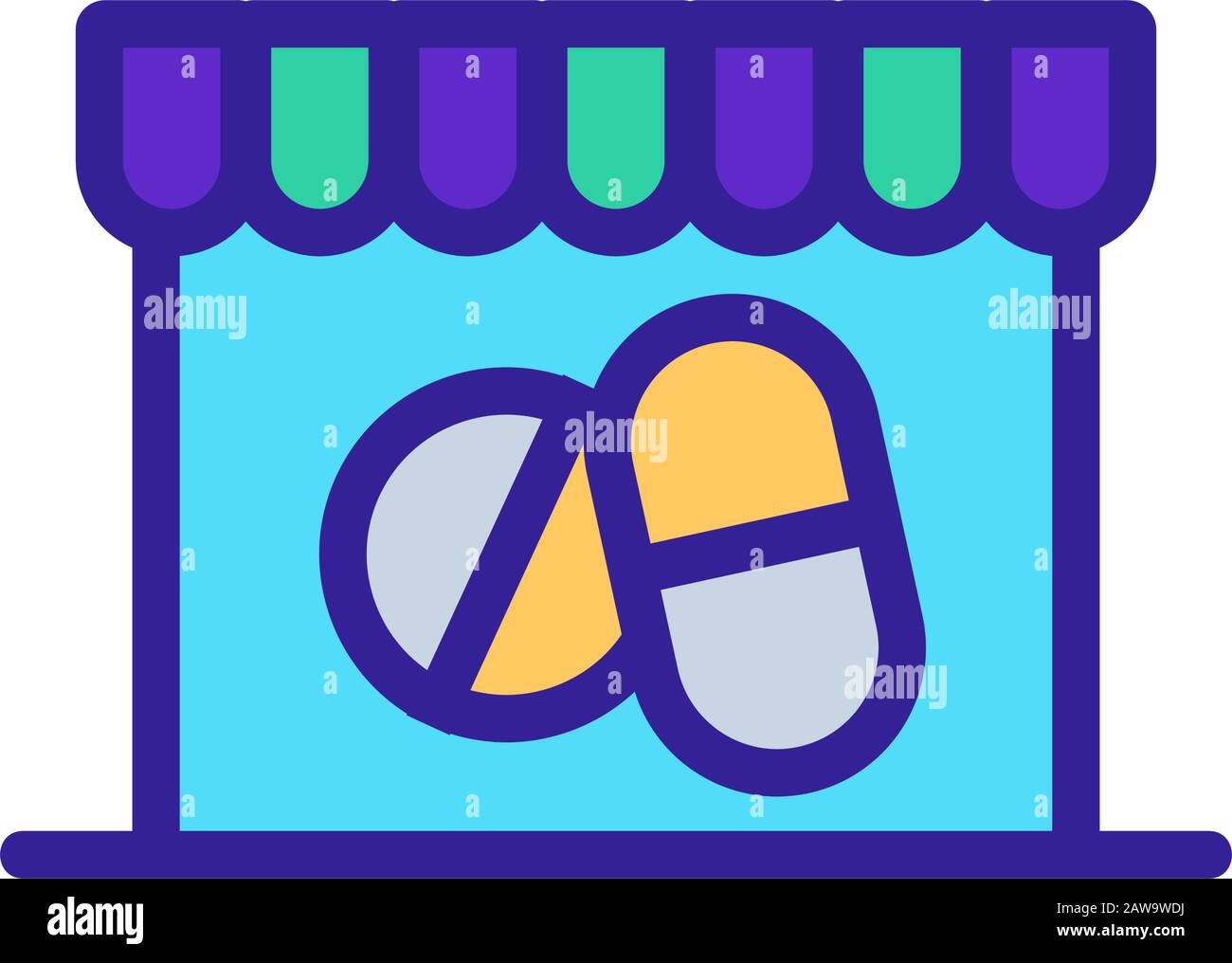 Store drug icon vector. Isolated contour symbol illustration Stock ...