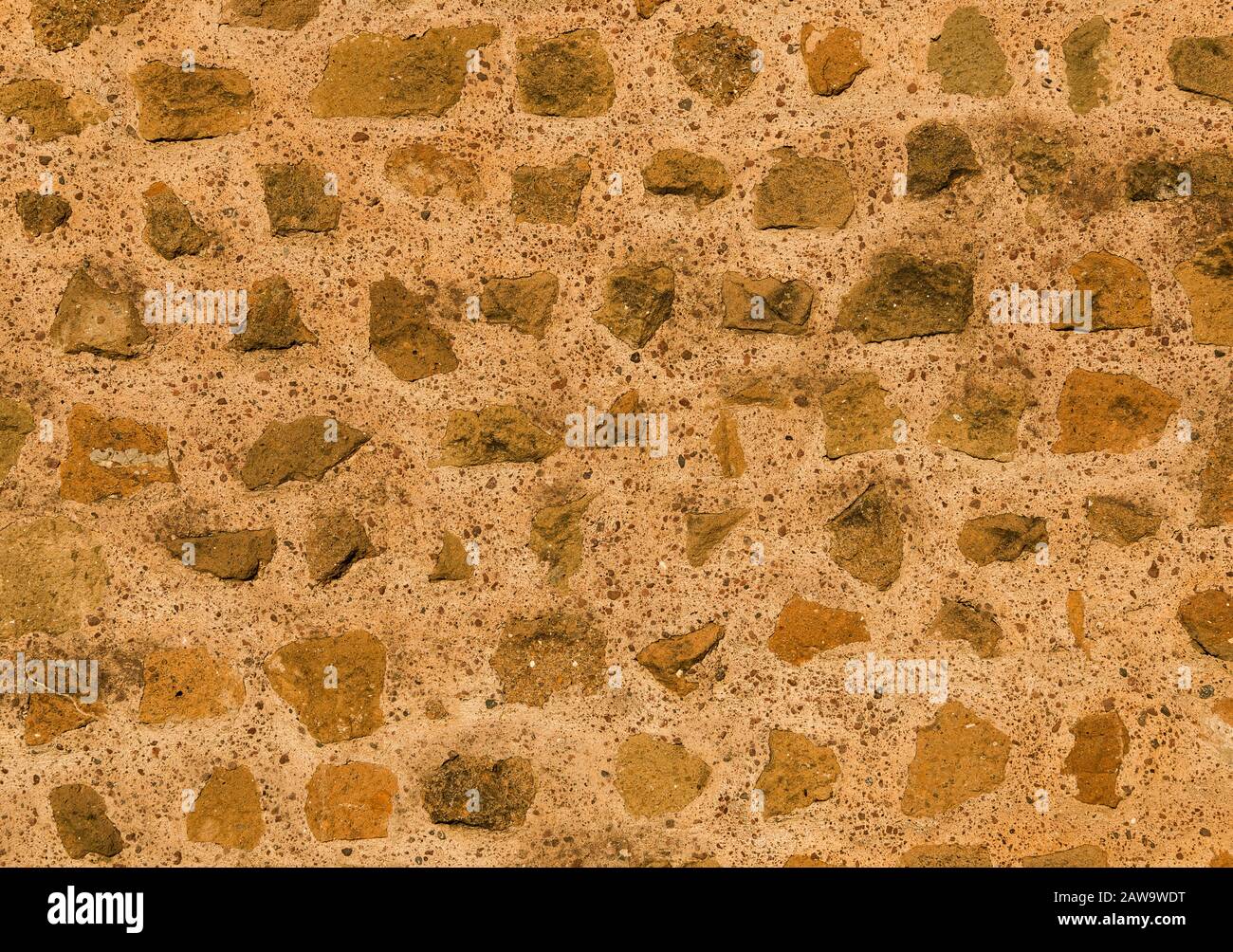 Ancient wall with stones and mortar as background Stock Photo - Alamy