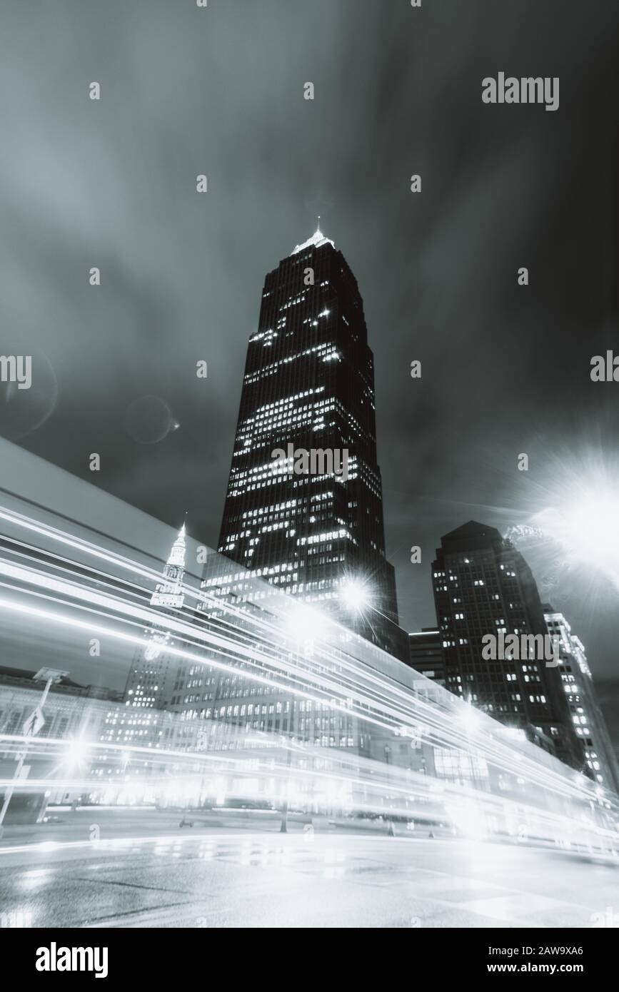 Key Tower in Cleveland Ohio at Night Stock Photo - Alamy