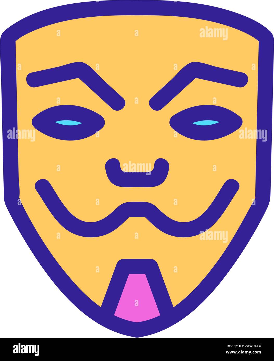Mask anonymous vector icon. Isolated contour symbol illustration Stock ...