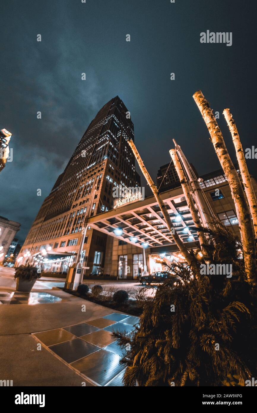 Key Tower in Cleveland Ohio at Night Stock Photo - Alamy