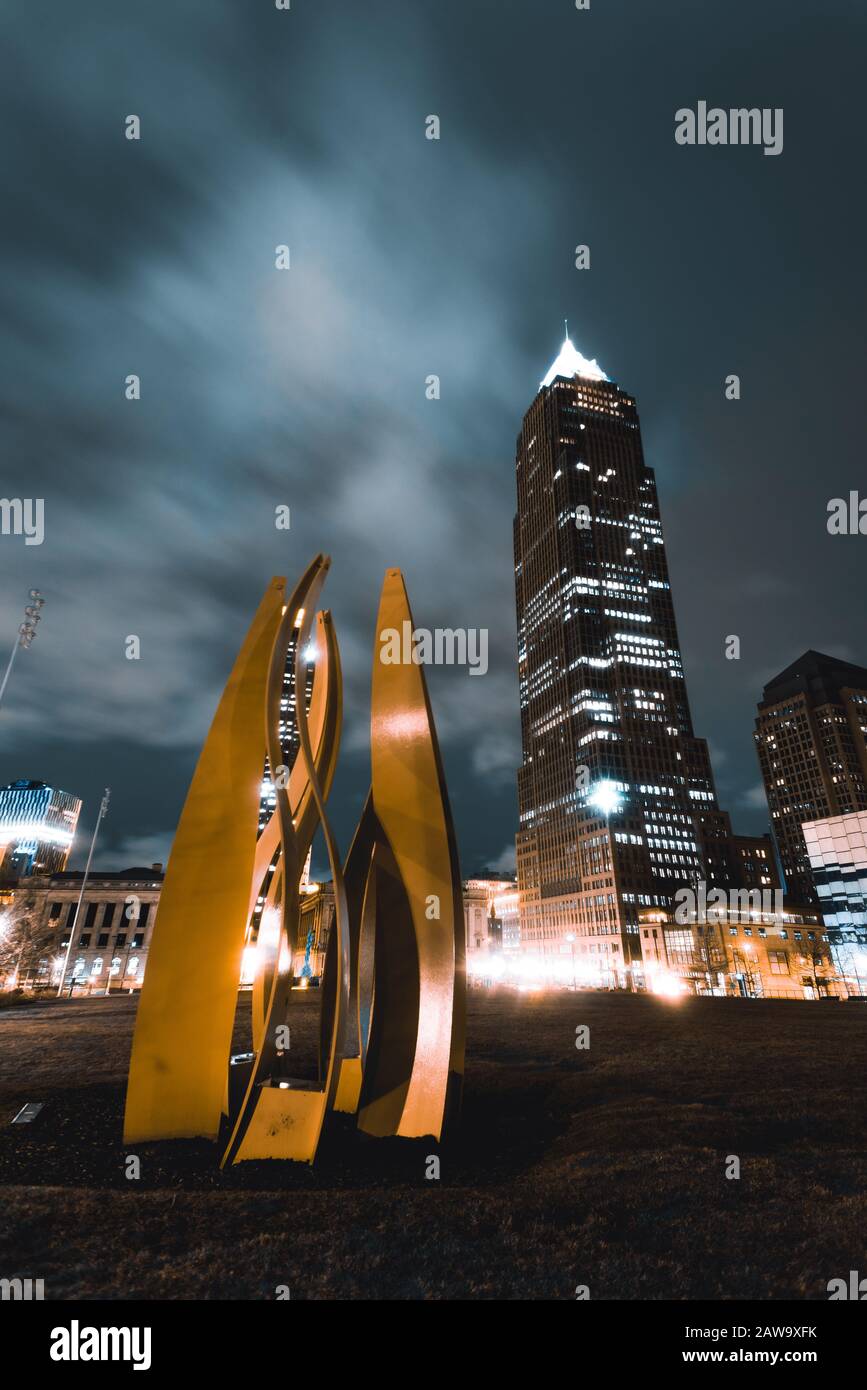 Key Tower in Cleveland Ohio at Night Stock Photo - Alamy