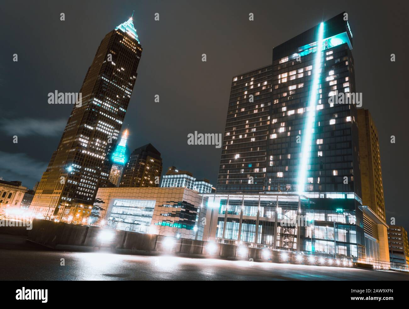 Key Tower in Cleveland Ohio at Night Stock Photo - Alamy