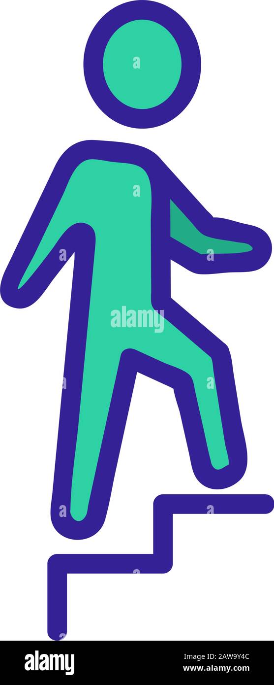 businessman steps icon vector. Isolated contour symbol illustration ...