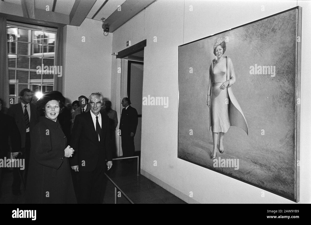 Queen Beatrix at her official state portrait in the exhibition at the ...