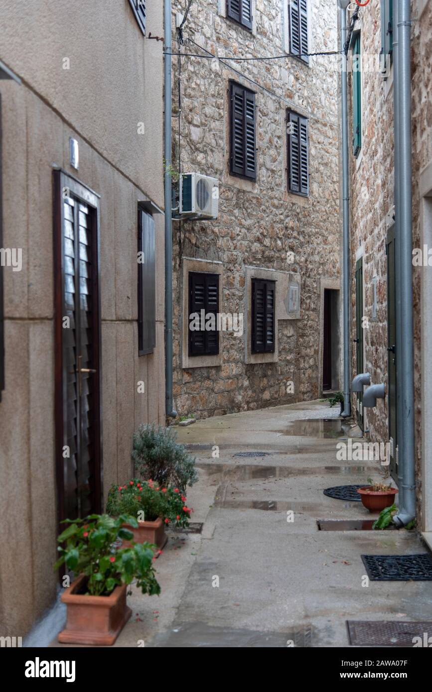Town Of Tribunj Old Harbor. Old town near vodice Stock Photo - Alamy