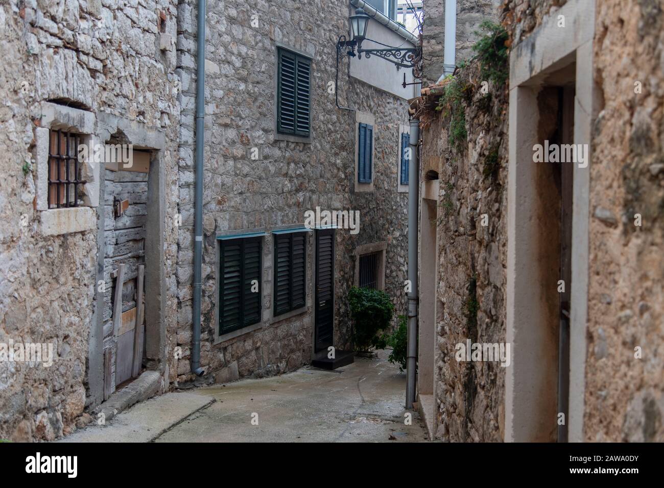 Town Of Tribunj Old Harbor. Old town near vodice Stock Photo - Alamy
