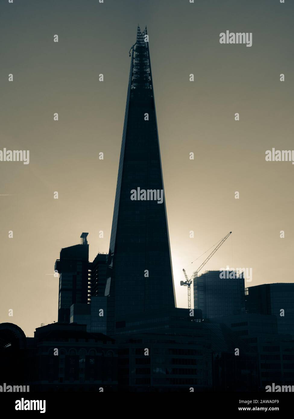 Sunset, The Shard, Shard Quarter Development, South London, England, UK ...