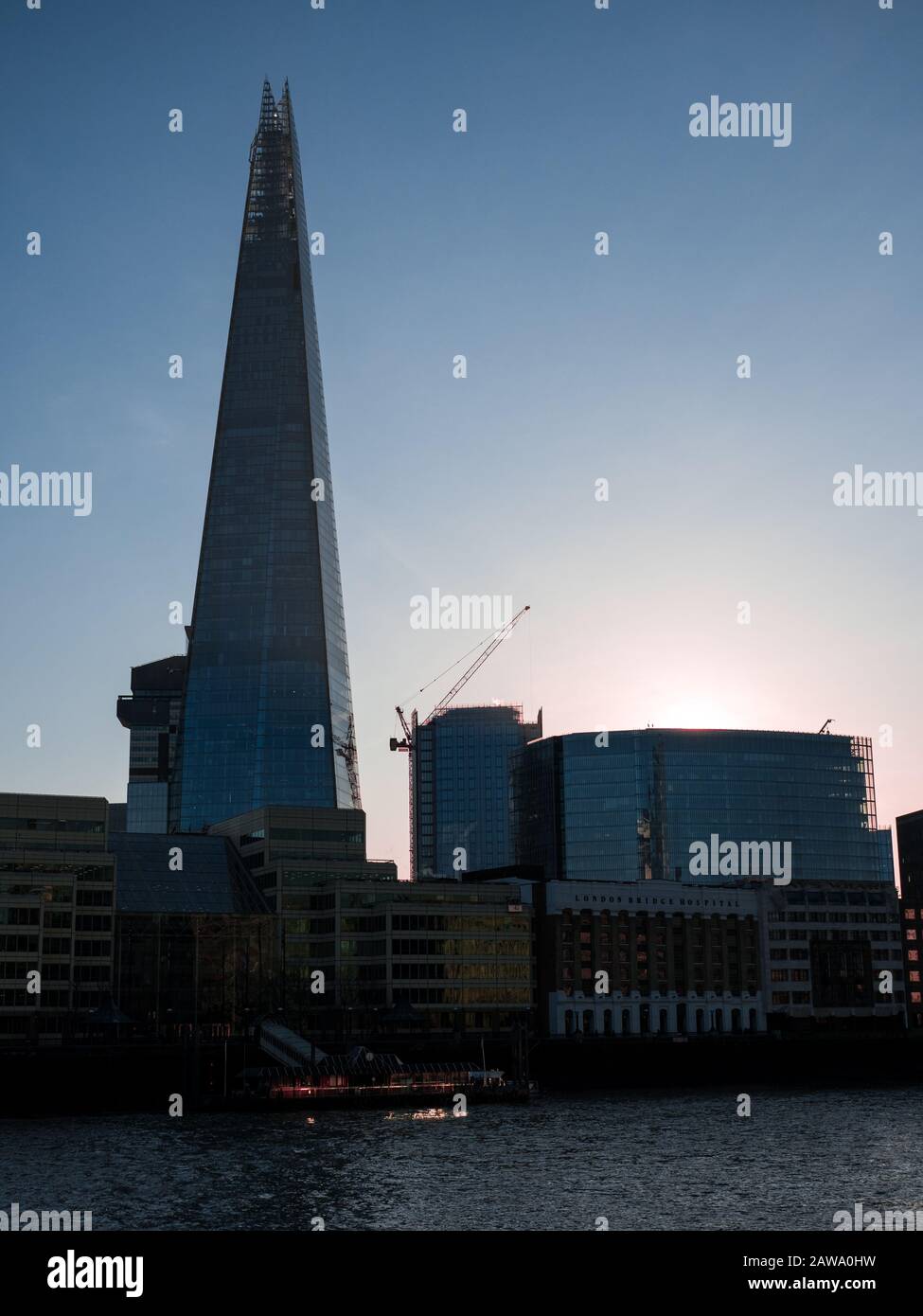 Sunset, The Shard, Shard Quarter Development, South London, England, UK ...