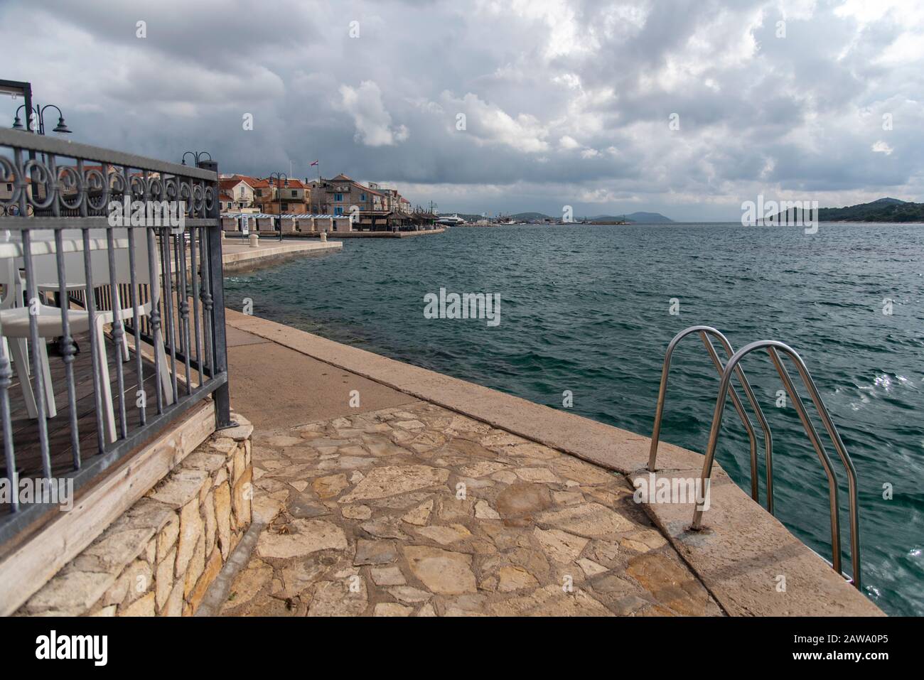 Town Of Tribunj Old Harbor. Old town near vodice Stock Photo - Alamy