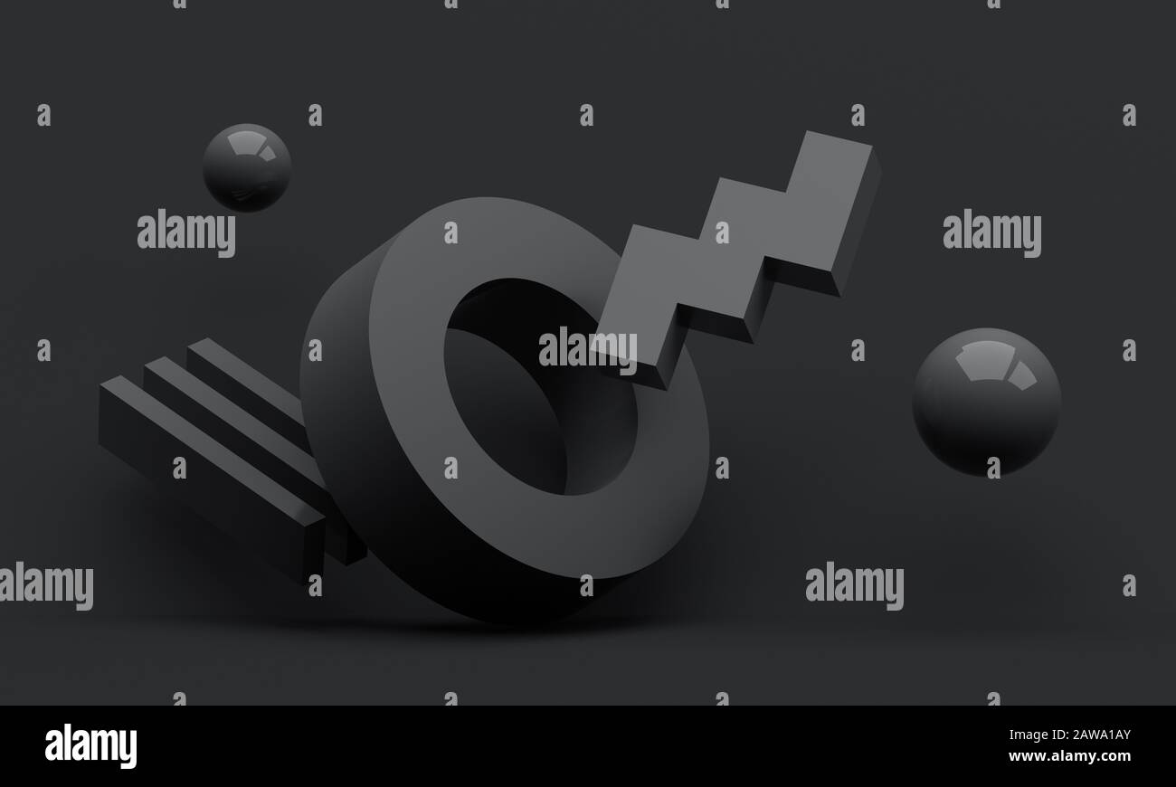 Abstract 3d render, modern geometric background, graphic design Stock ...