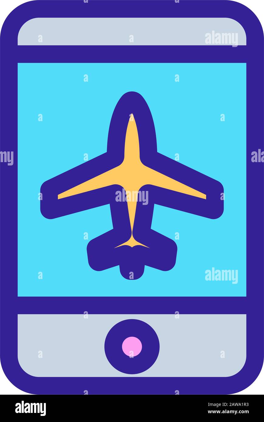 Plane phone icon vector. Isolated contour symbol illustration Stock ...
