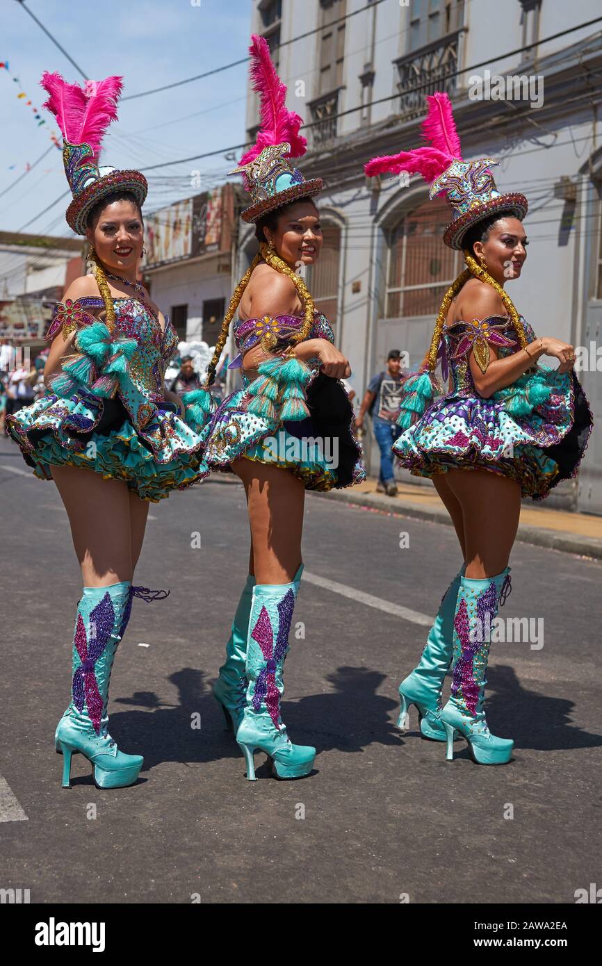 Morenada Dance Group performing during a street parade at the annual ...