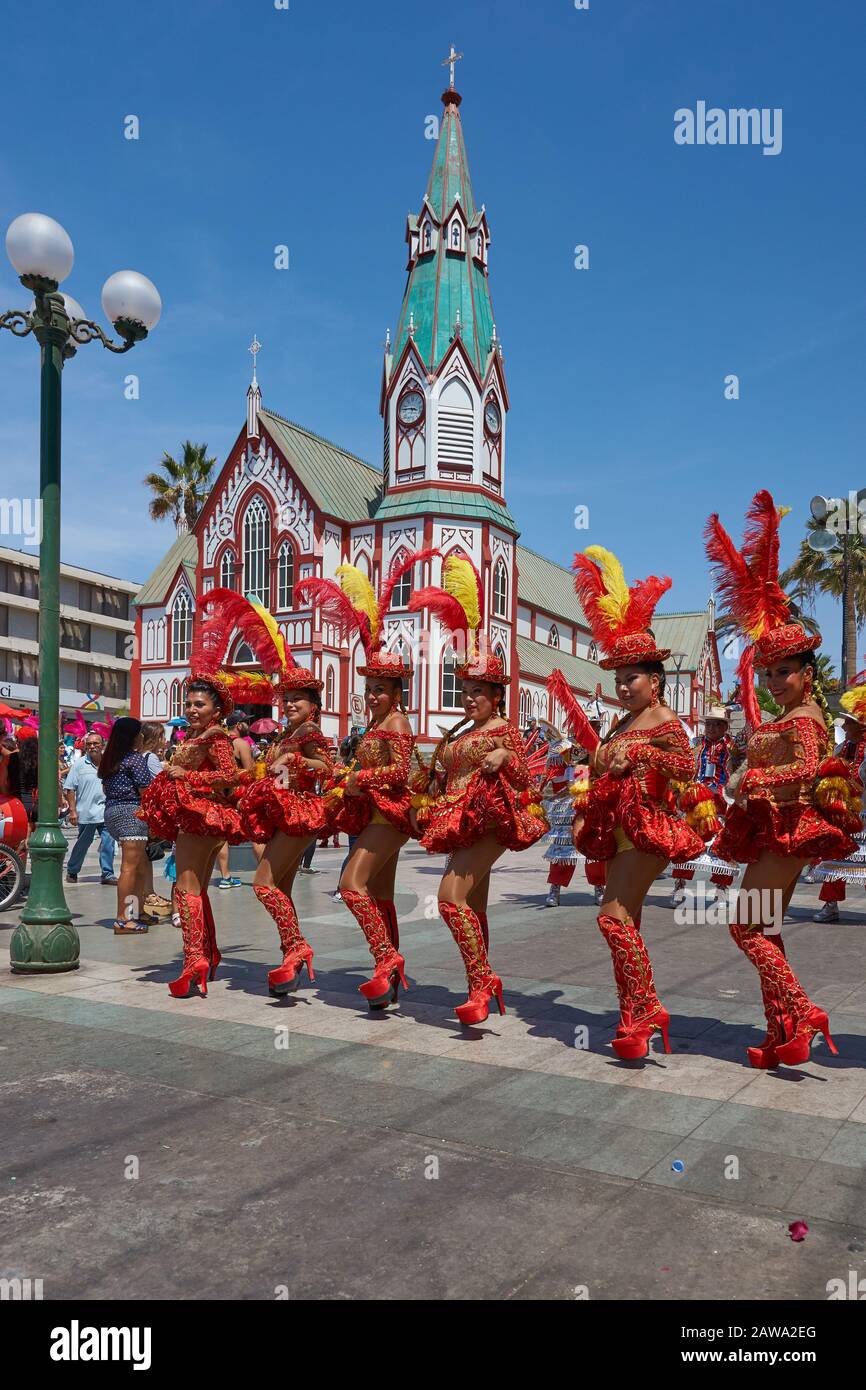 Morenada Dance Group performing during a street parade at the annual ...