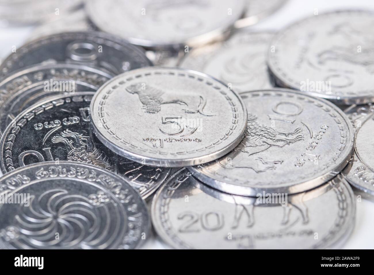 Georgian money coin bill isolated on white Stock Photo - Alamy