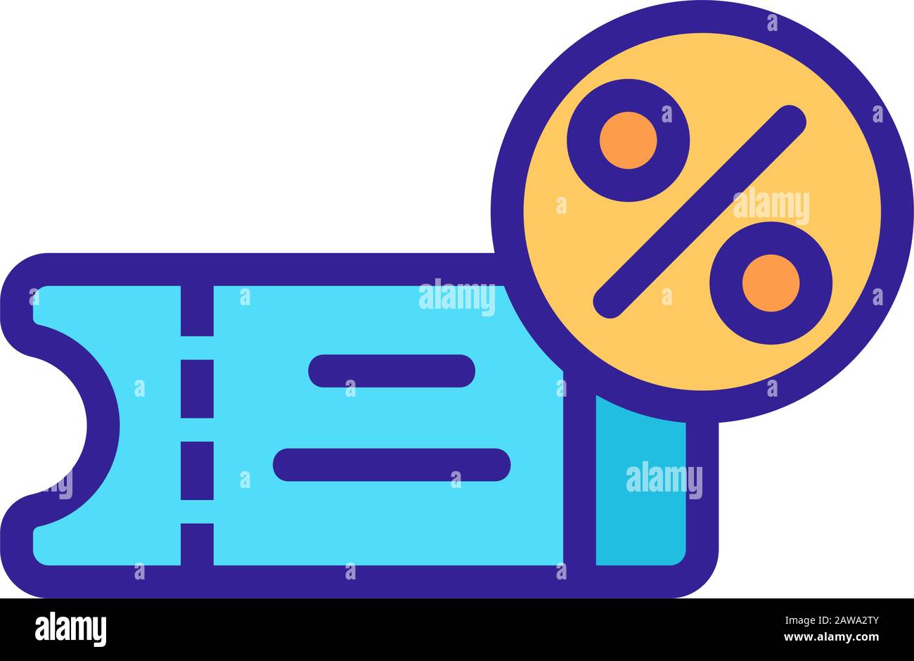 ticket percentage icon vector. Isolated contour symbol illustration ...