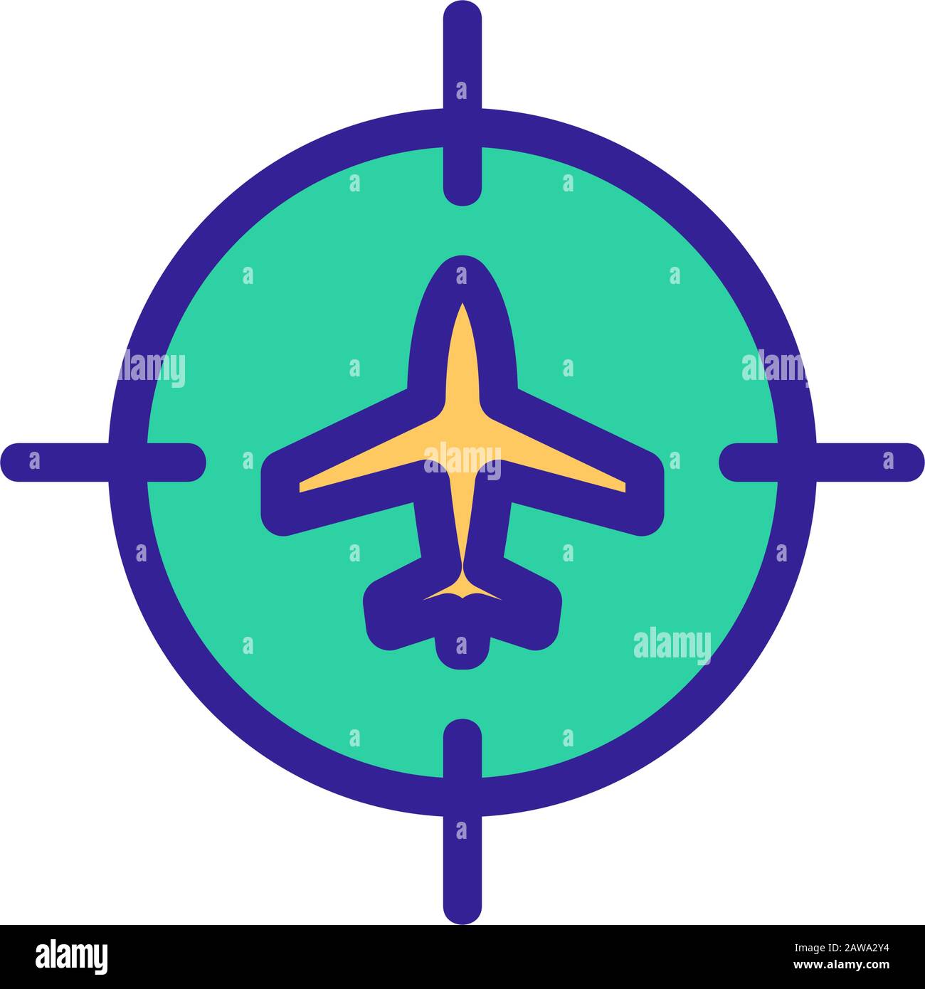 Plane sight icon vector. Isolated contour symbol illustration Stock ...