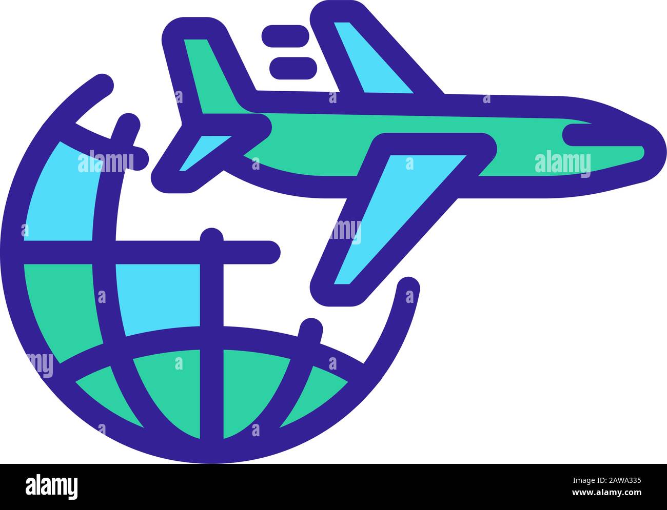Plane Planet Icon Vector. Isolated contour symbol illustration Stock ...