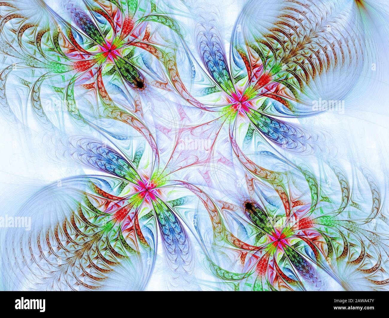 Colorful symmetrical hypertile fractal, is a computer generated never ...