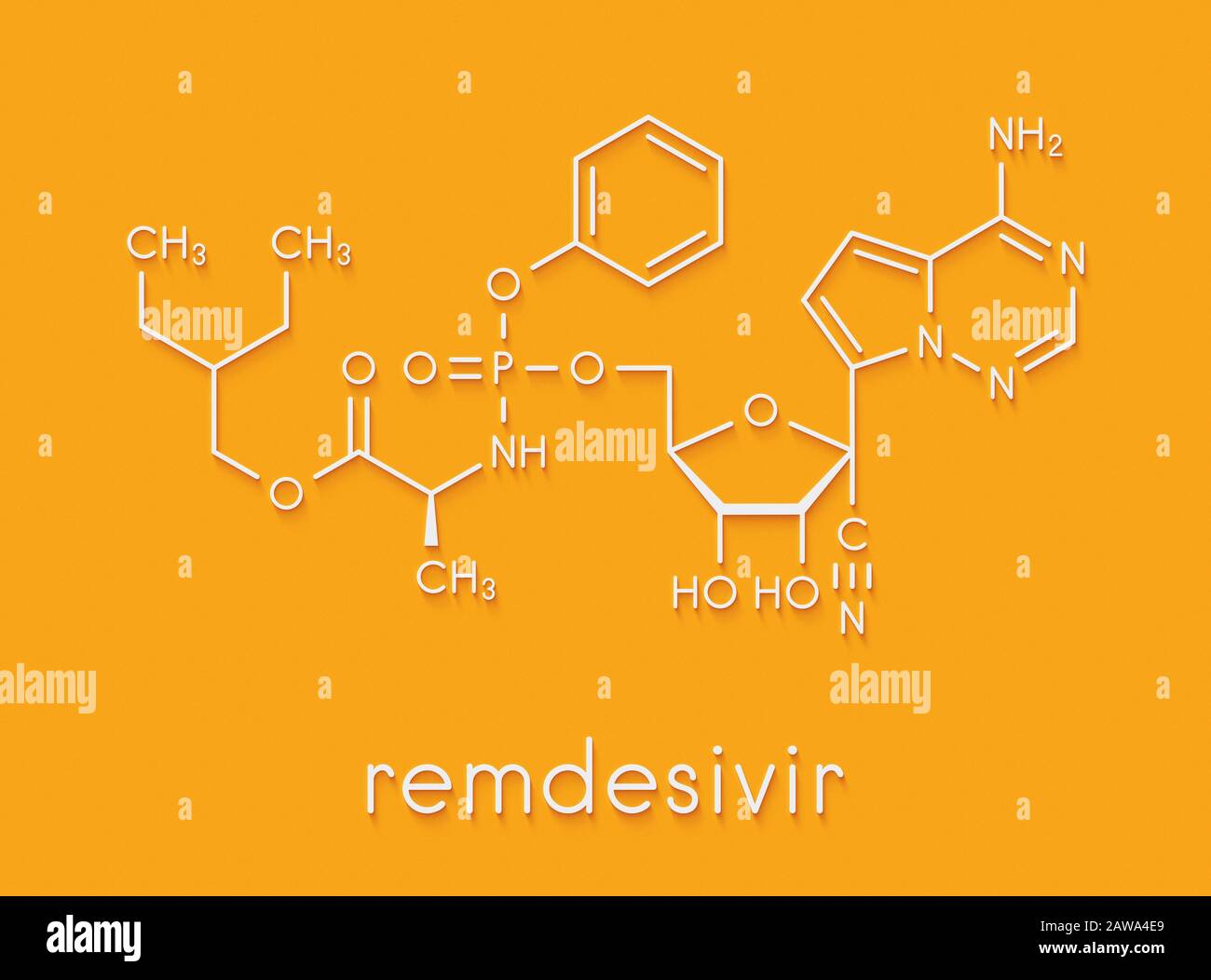 Remdesivir antiviral drug molecule. Skeletal formula Stock Photo - Alamy