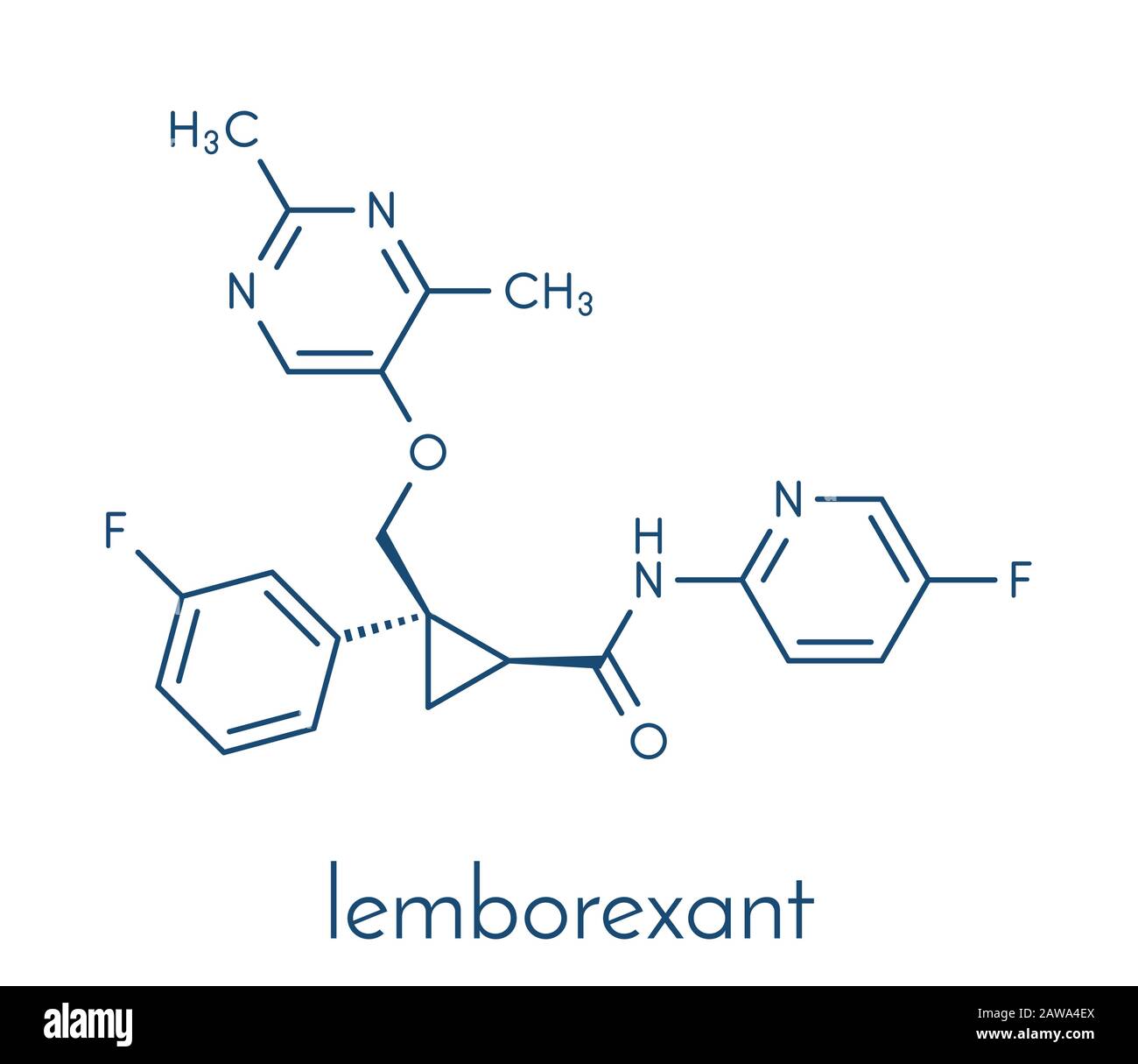 Lemborexant insomnia drug molecule. Skeletal formula Stock Vector Image ...