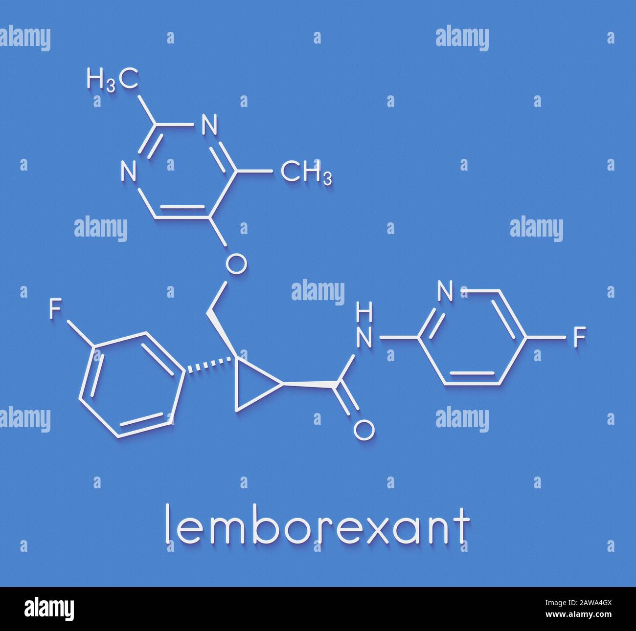 Lemborexant insomnia drug molecule. Skeletal formula Stock Photo - Alamy
