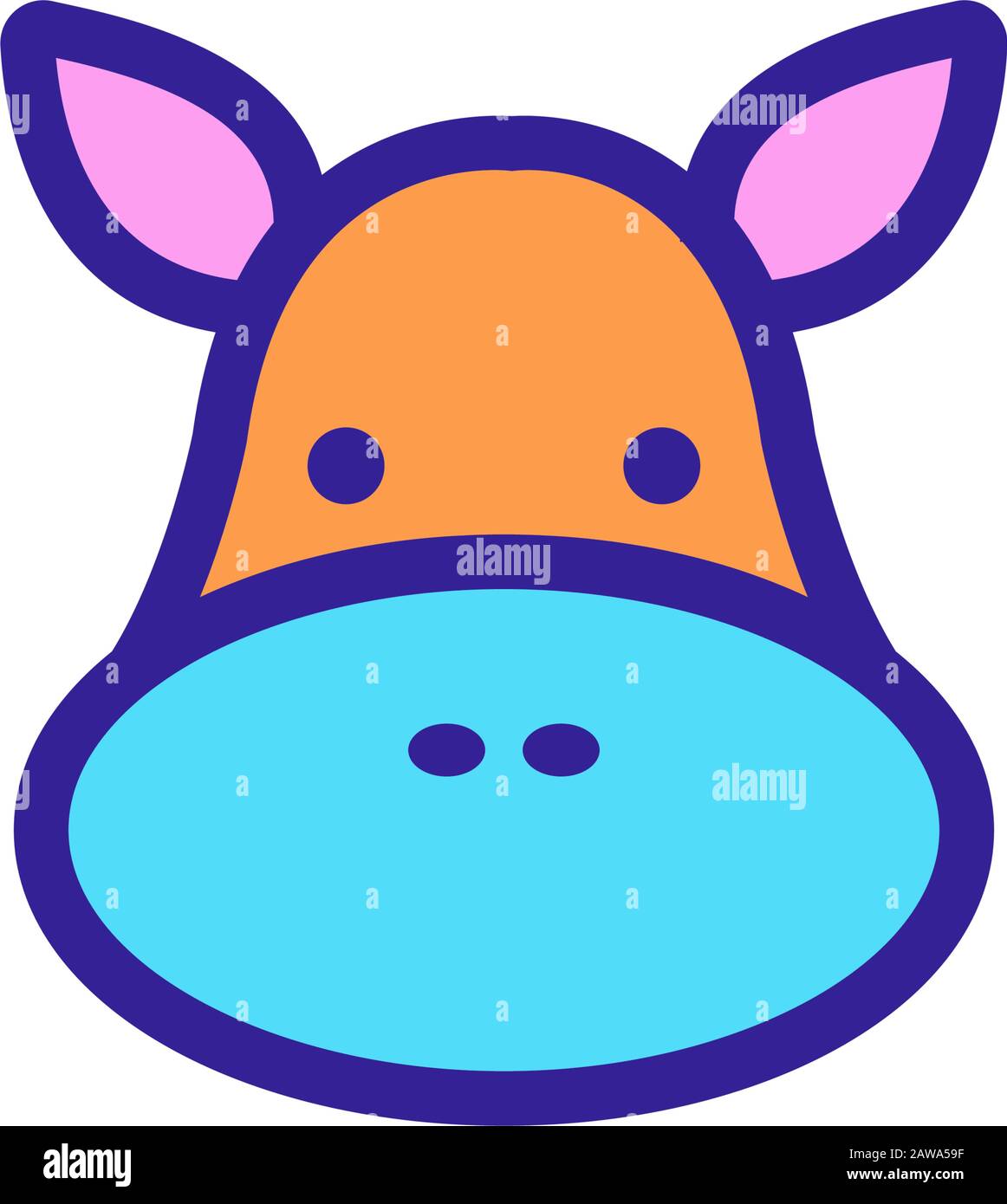 Hippo icon vector. Isolated contour symbol illustration Stock Vector ...