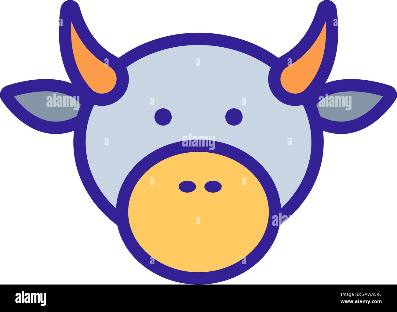 Cow icon vector. Isolated contour symbol illustration Stock Vector ...