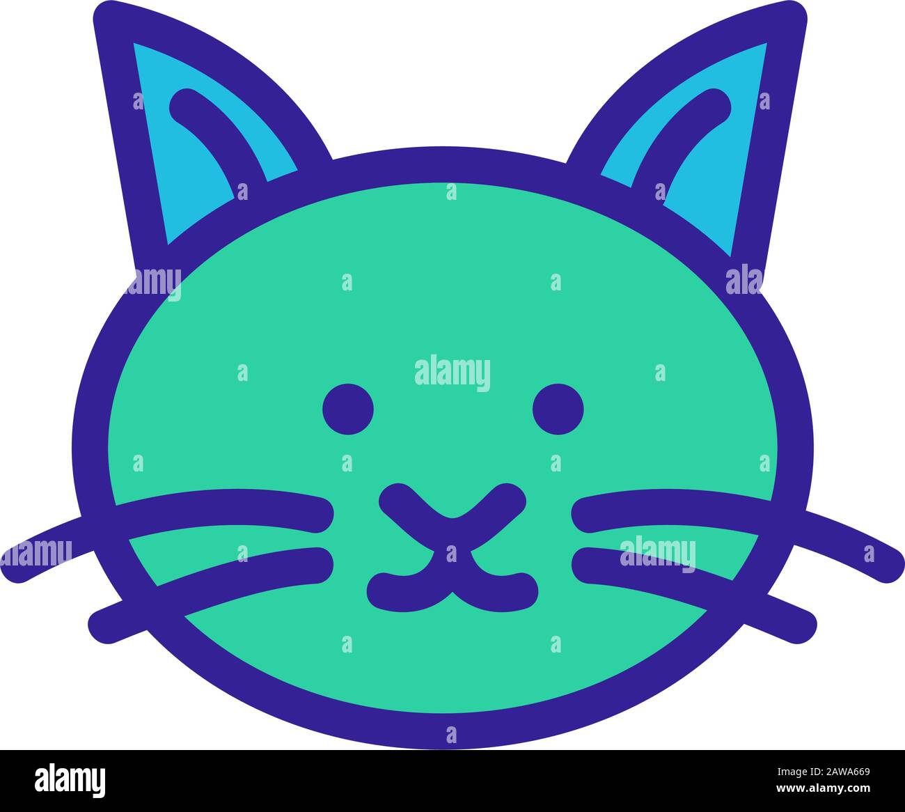 Cat icon vector. Isolated contour symbol illustration Stock Vector ...