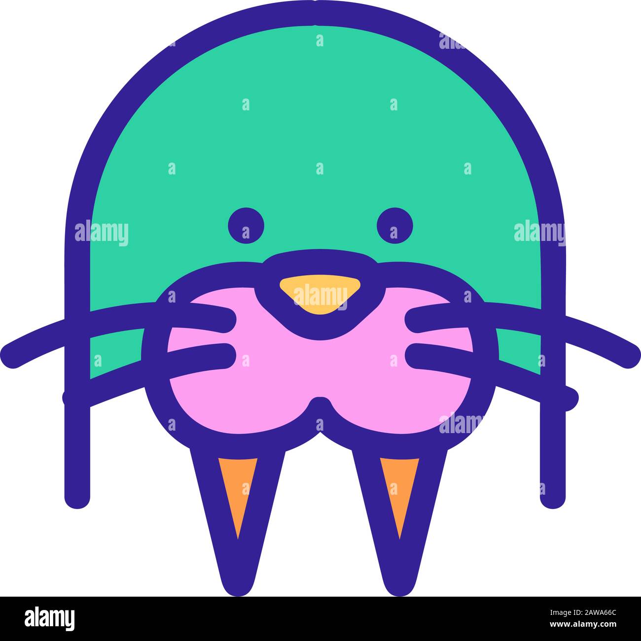 Walrus icon vector. Isolated contour symbol illustration Stock Vector ...