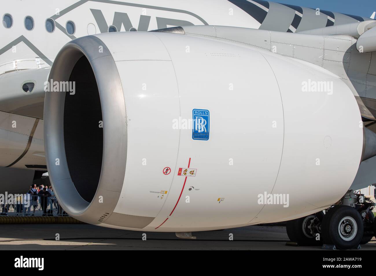 August 30, 2019. Zhukovsky, Russia. Aircraft engine Rolls-Royce Trent ...