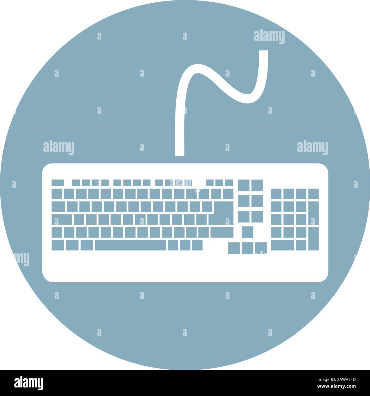 computer keyboard hardware device isolated icon Stock Vector Image ...