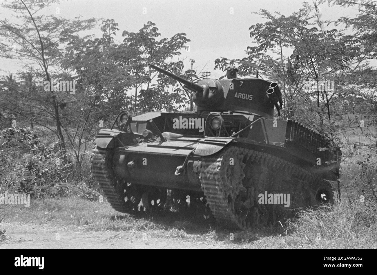 M3A1 Stuart tank Argus [3rd Squadron Vechtwagens KNIL] Date: 1946 ...