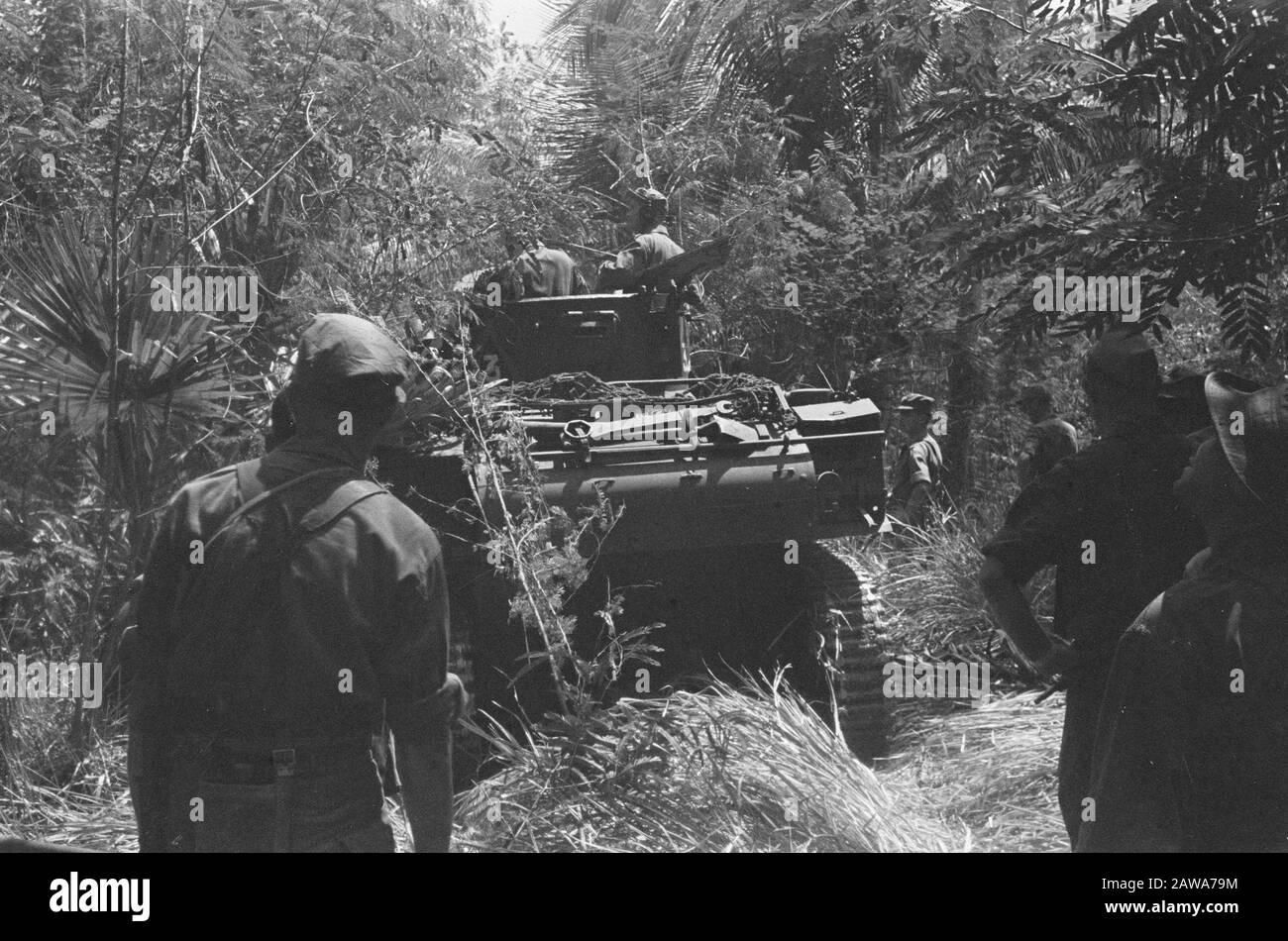 M3A1 Stuart tank [e squadron Vechtwagens KNIL?] Date: 1946 Location ...