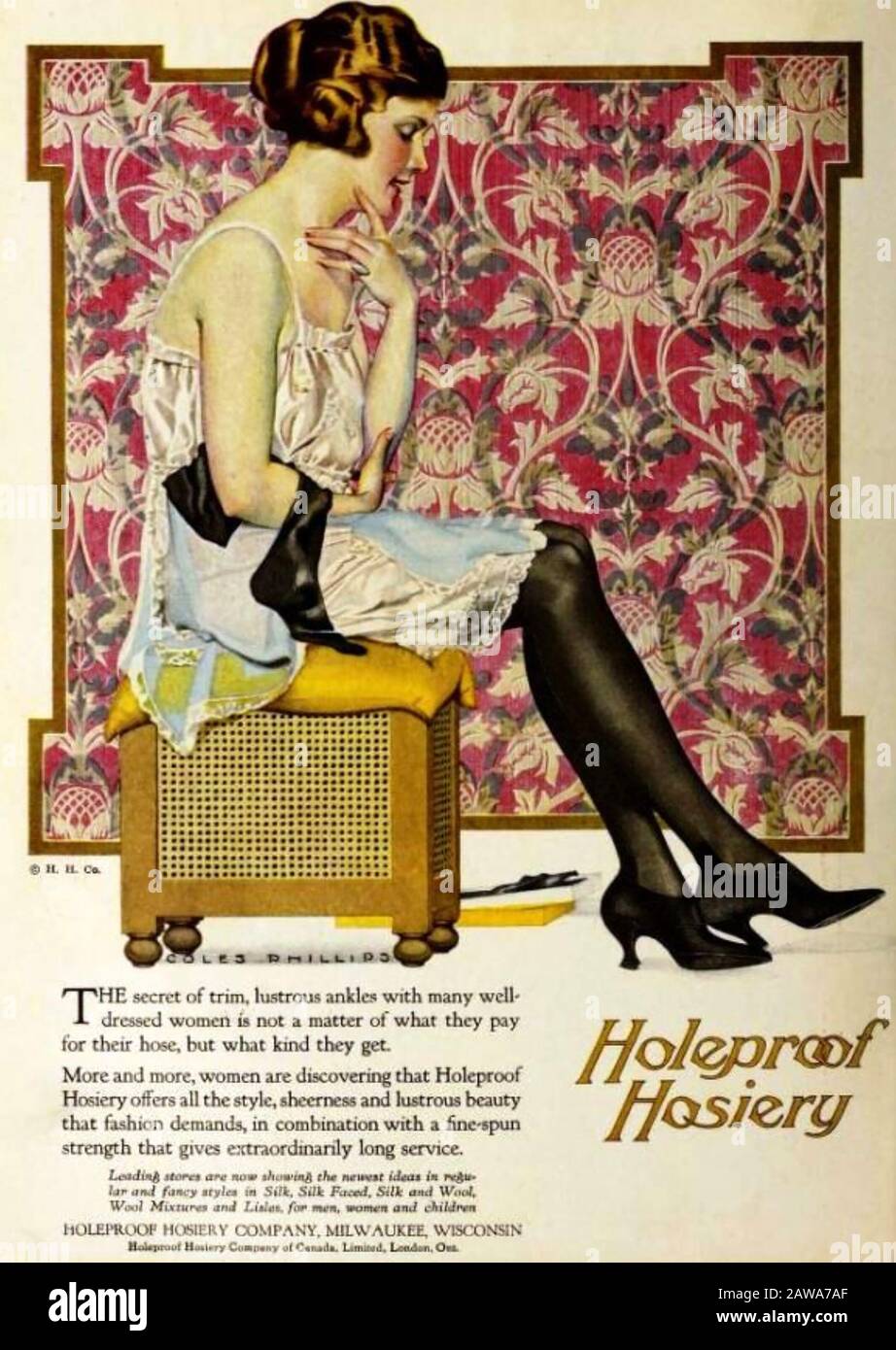 HOLEPROOF STOCKINGS ADVERT about 1916. The American company spent ...