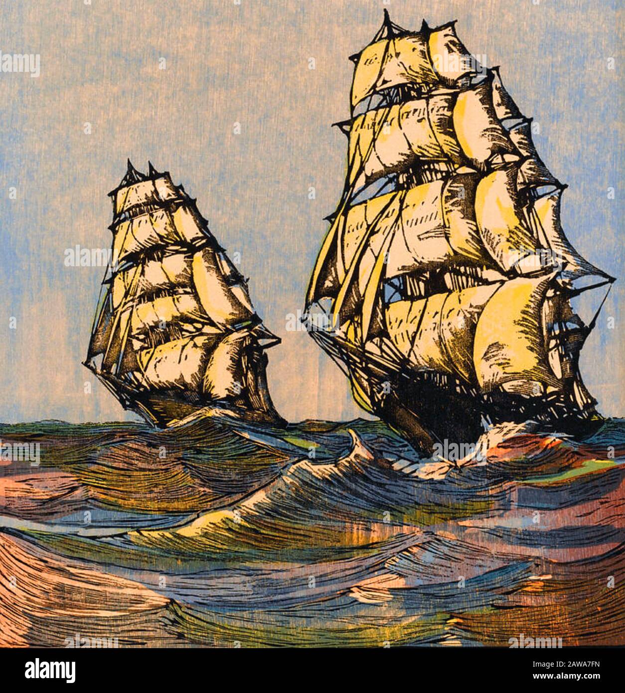 TEA CLIPPERS Taeping and Ariel competing in the Great Tea Race of 1866 ...